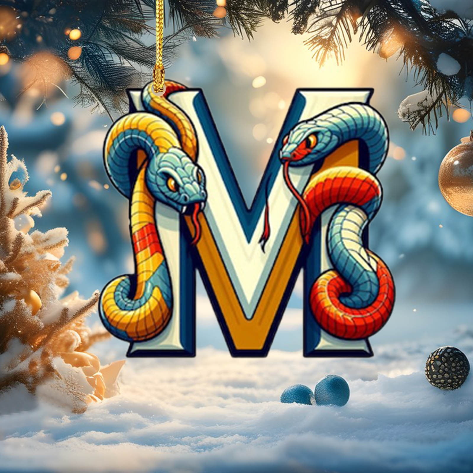 2D Acrylic Christmas Tree Initial Letter Pendant - 26 Letter Alphabet ...