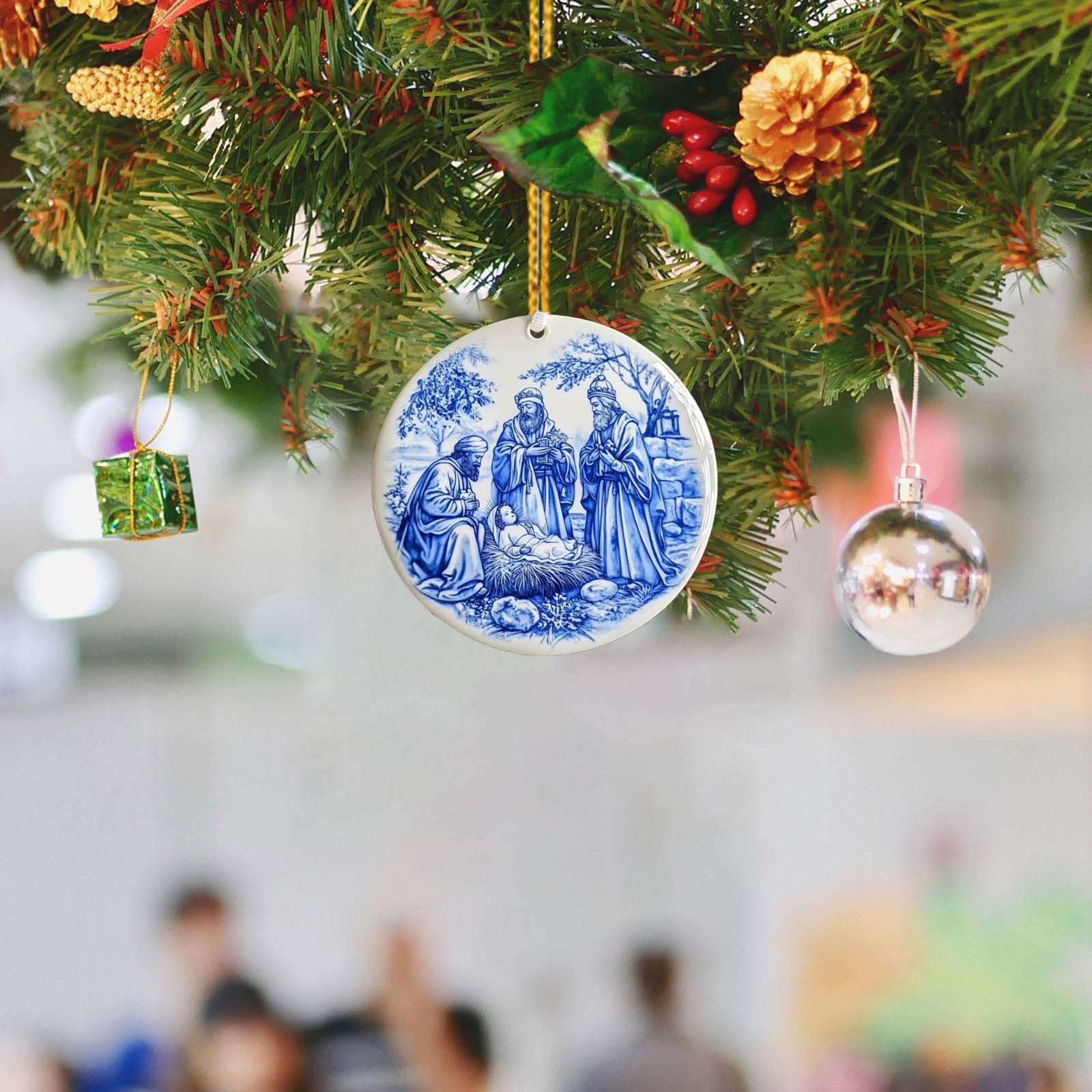 2D Acrylic Christmas Tree Ornament Solemn Sacred Catholic Holiday ...