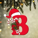 2D Acrylic Christmas Tree Pendant, 26 Letter Personalized Family ...