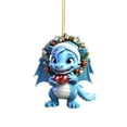 2D Acrylic Cute Cartoon Blue Dragon Baby Christmas Pendant Double Print ...