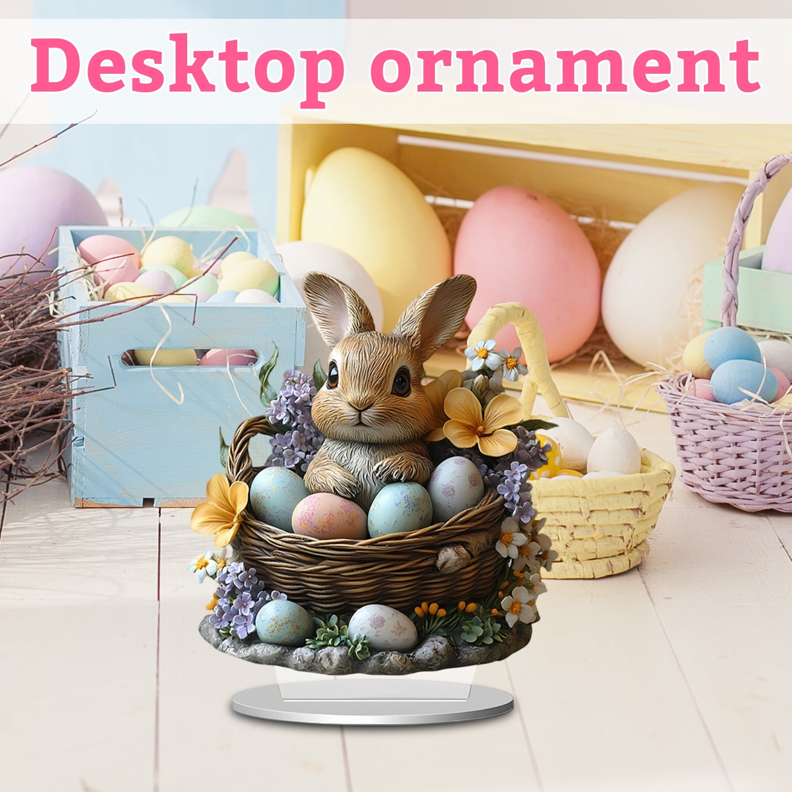 2D Acrylic Easter Rabbit Egg Ornament - Spring Decorations Easter ...