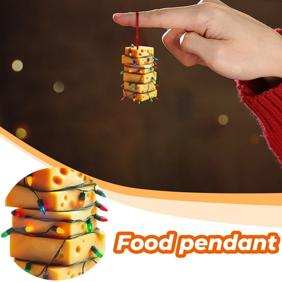 2D Acrylic Food Decorative Hanging Ornament, Cheese Slice Design With ...