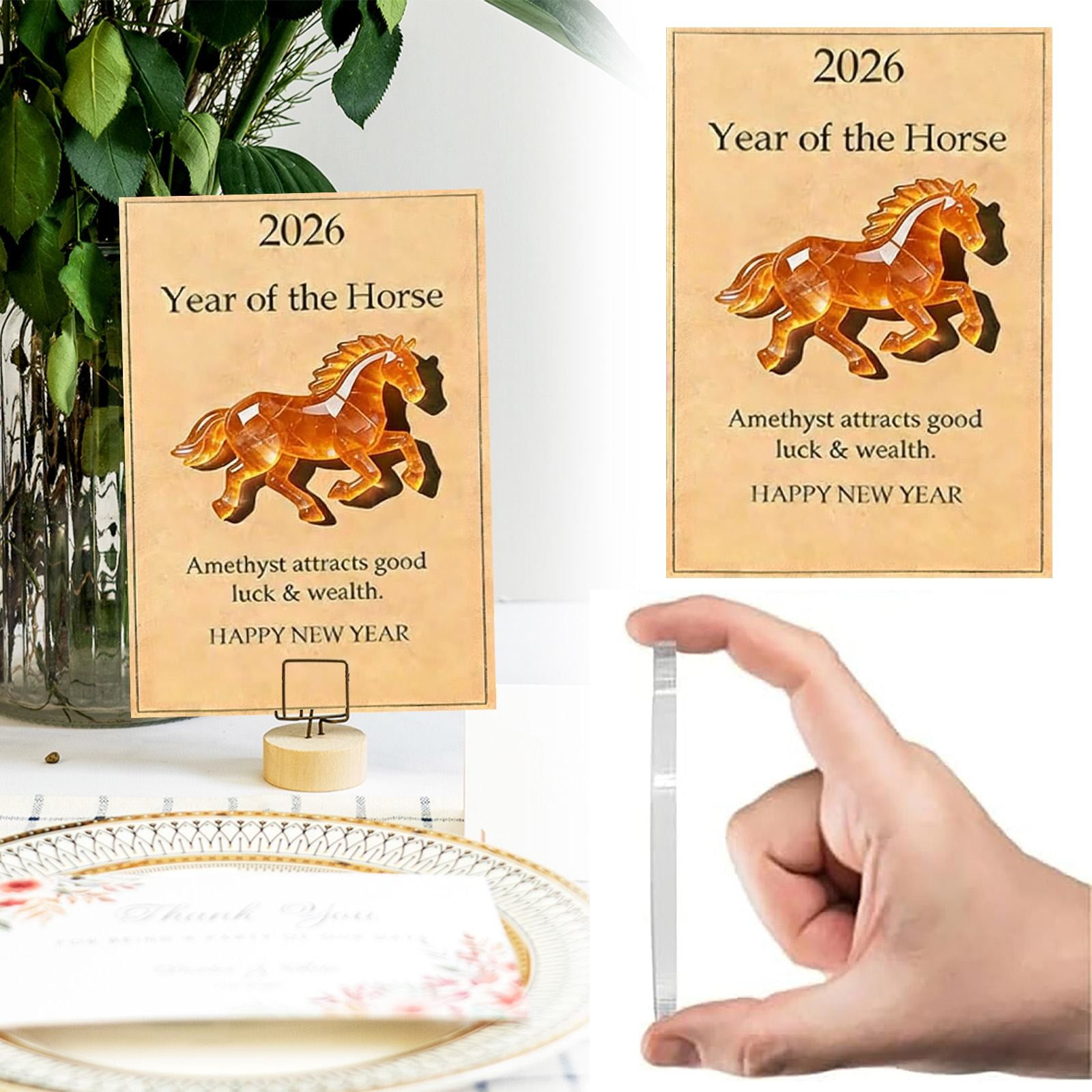 2D Acrylic Horse Ornament Set 2026 Year of the Horse Pocket Desk Decor ...