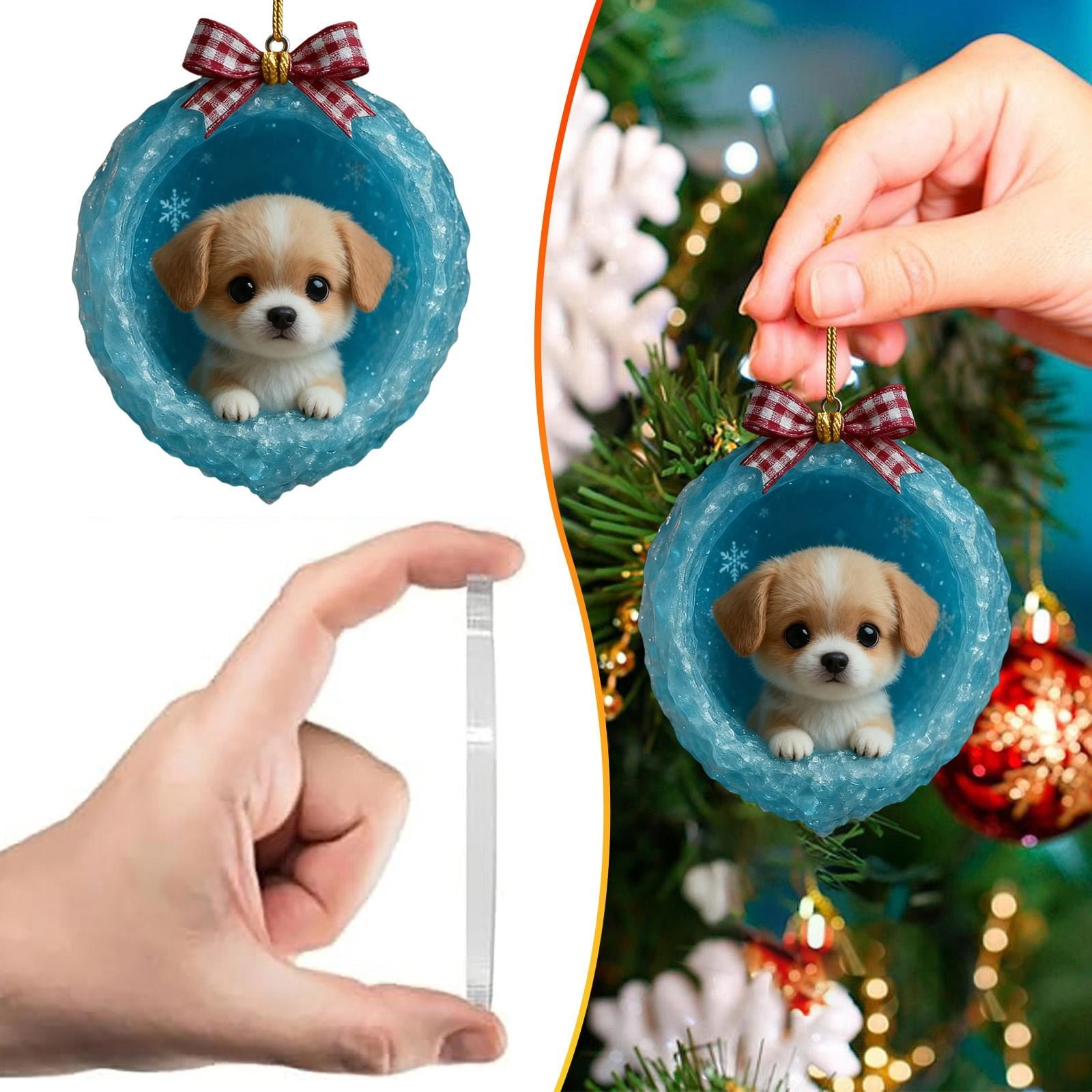 2D Acrylic Ice Animal Ornaments 8cm, B - Walmart.com