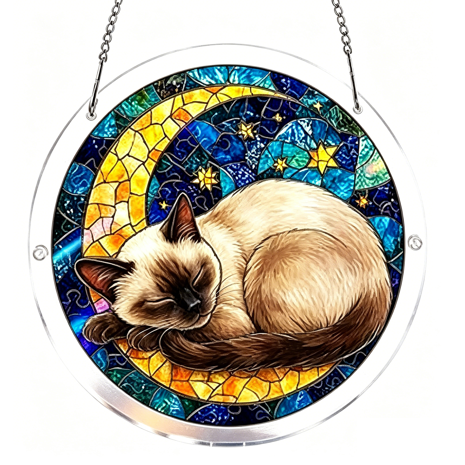 2D Acrylic Jigsaw Sun Catcher Window Hanging Decoration with Cat and ...