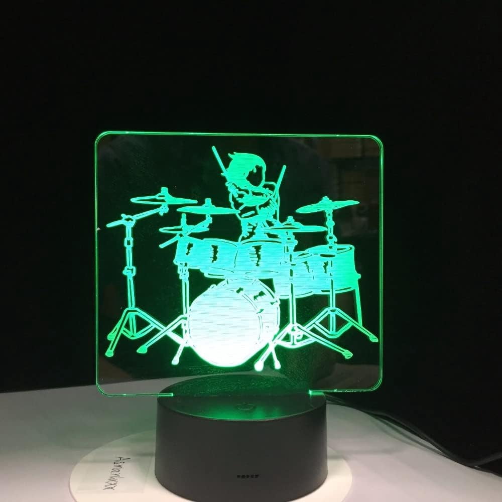 2D Acrylic Music Drum Set 3D Optical Illusion Mood Light 7 Colors ...
