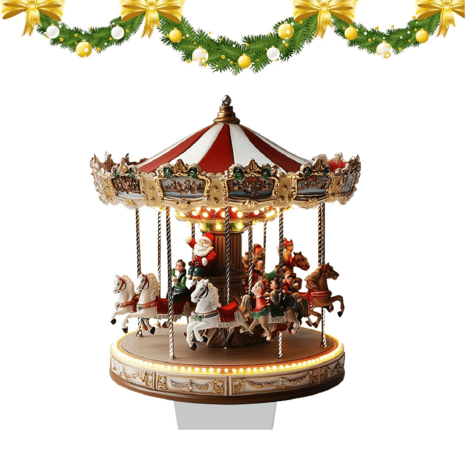 2D Acrylic Ornament Christmas Carousel - Village Carousels, Merry-Go ...
