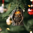 2D Acrylic Owl Ornament on Tree Stump Realistic Hanging Decor with ...