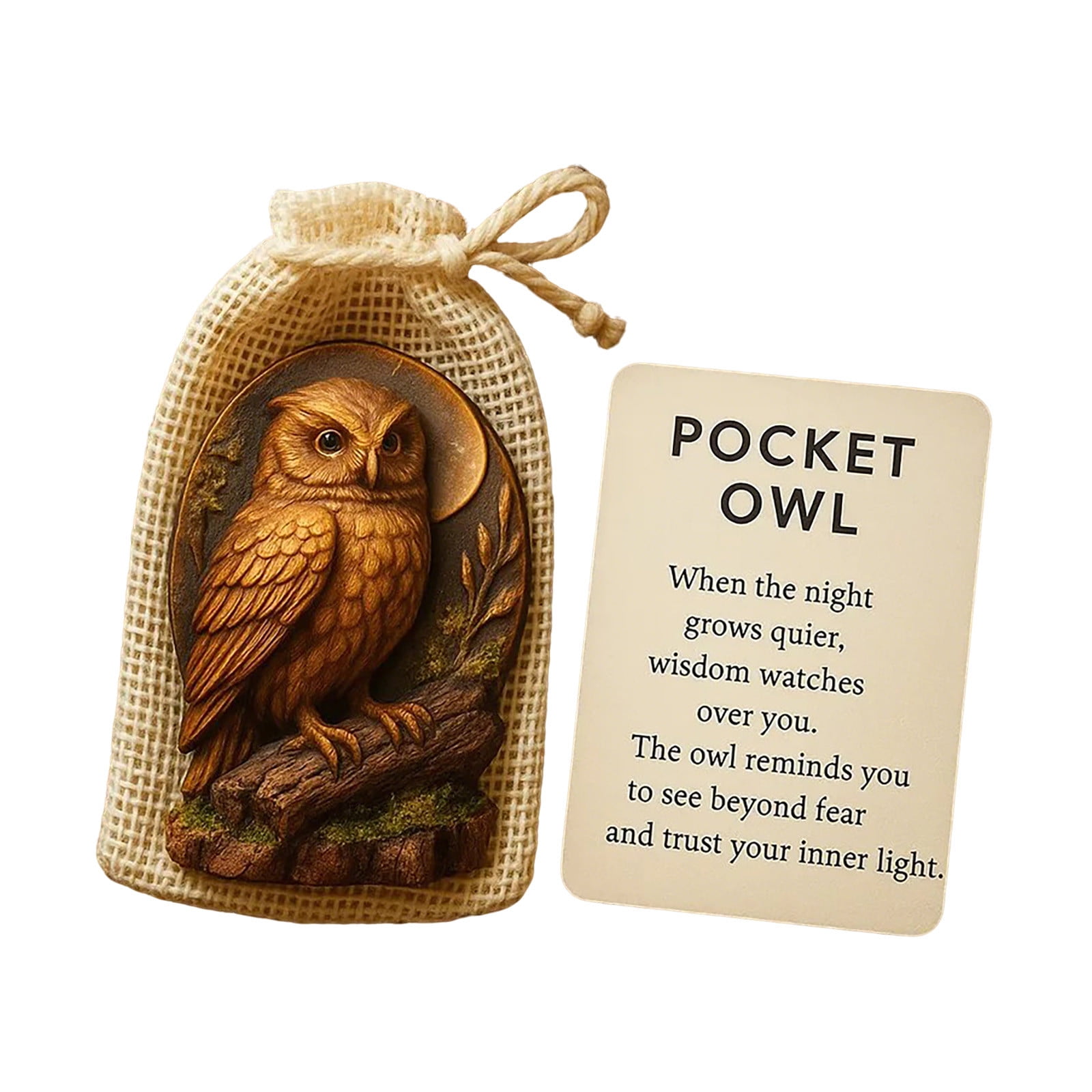 2D Acrylic Pocket Token with Owl Design, Small Flat Decoration for ...