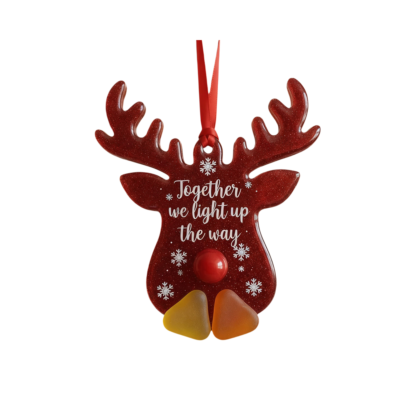 2D Acrylic Reindeer Christmas Tree Ornament, Cute Hanging Decoration ...