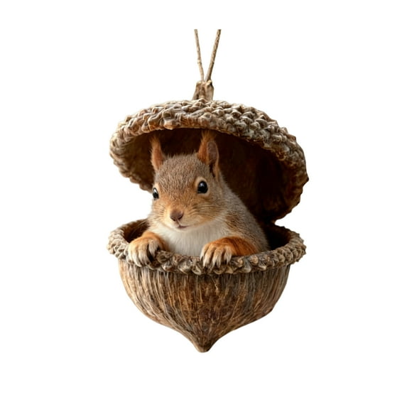 2D Acrylic Squirrel Keychain, Cute Cartoon Acorn-Shaped Hanging ...