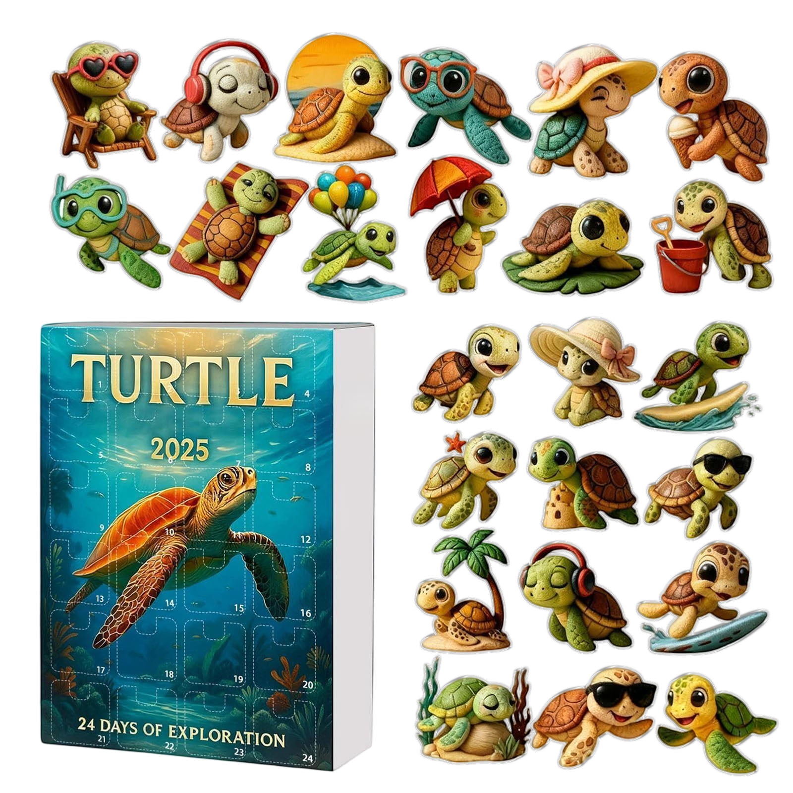 2D Advent Calendar For Boys Teen Boys And Men, 24 Days Turtle Themed ...