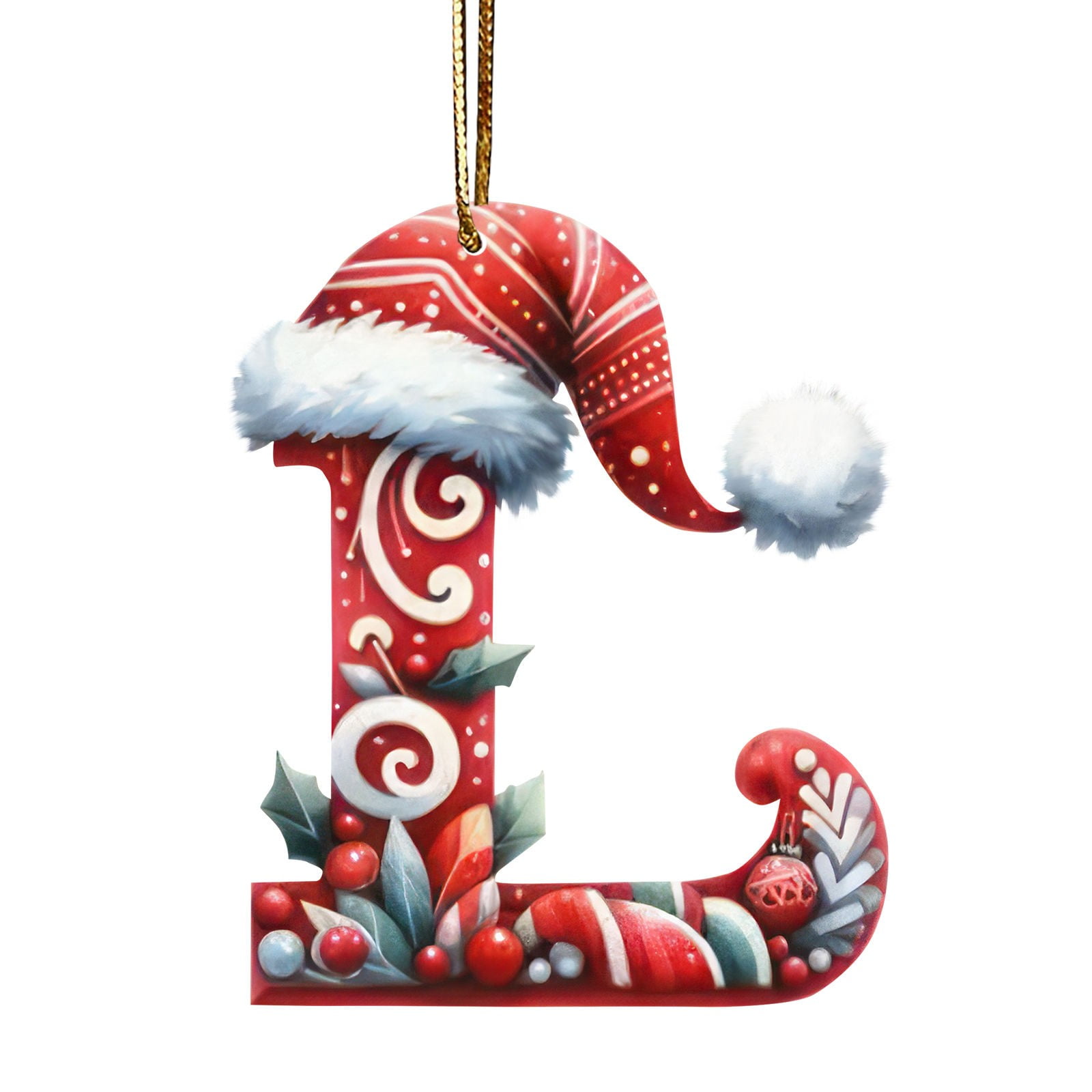 2D Alphabet Letters Christmas Ornament,Christmas Letters Ornaments A to ...