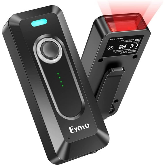 2D Bluetooth Barcode Scanner Wireless with Clip, 2000mAh Battery with ...