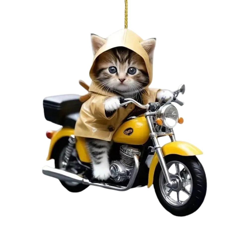 2D Cat Car Charm Rear View Mirror Hanging Pendant Cute HOT Dog Cat Car ...
