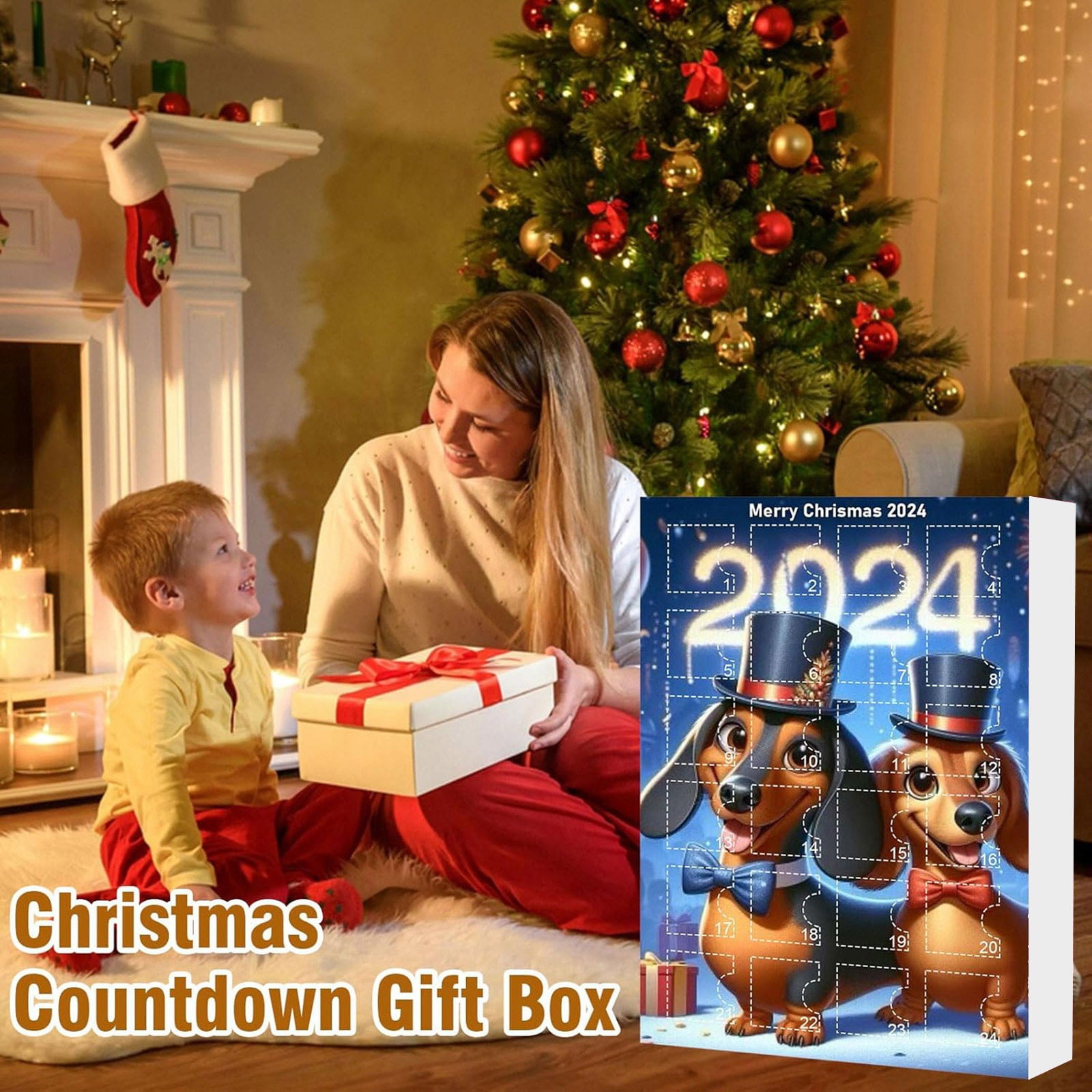 2D Christmas Countdown Hole Fun Christmas Box Gift 24pcs - Walmart.com