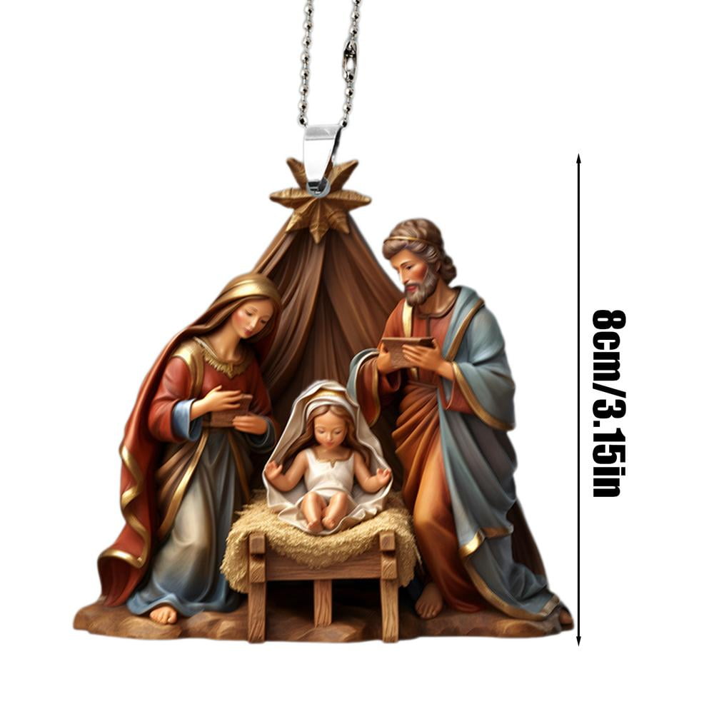 2D Christmas Nativity Scene Ornaments Nativity Scene Christmas Tree ...