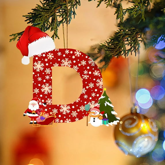 2D Christmas Tree Ornament with Acrylic Alphabet Letters, Xmas ...