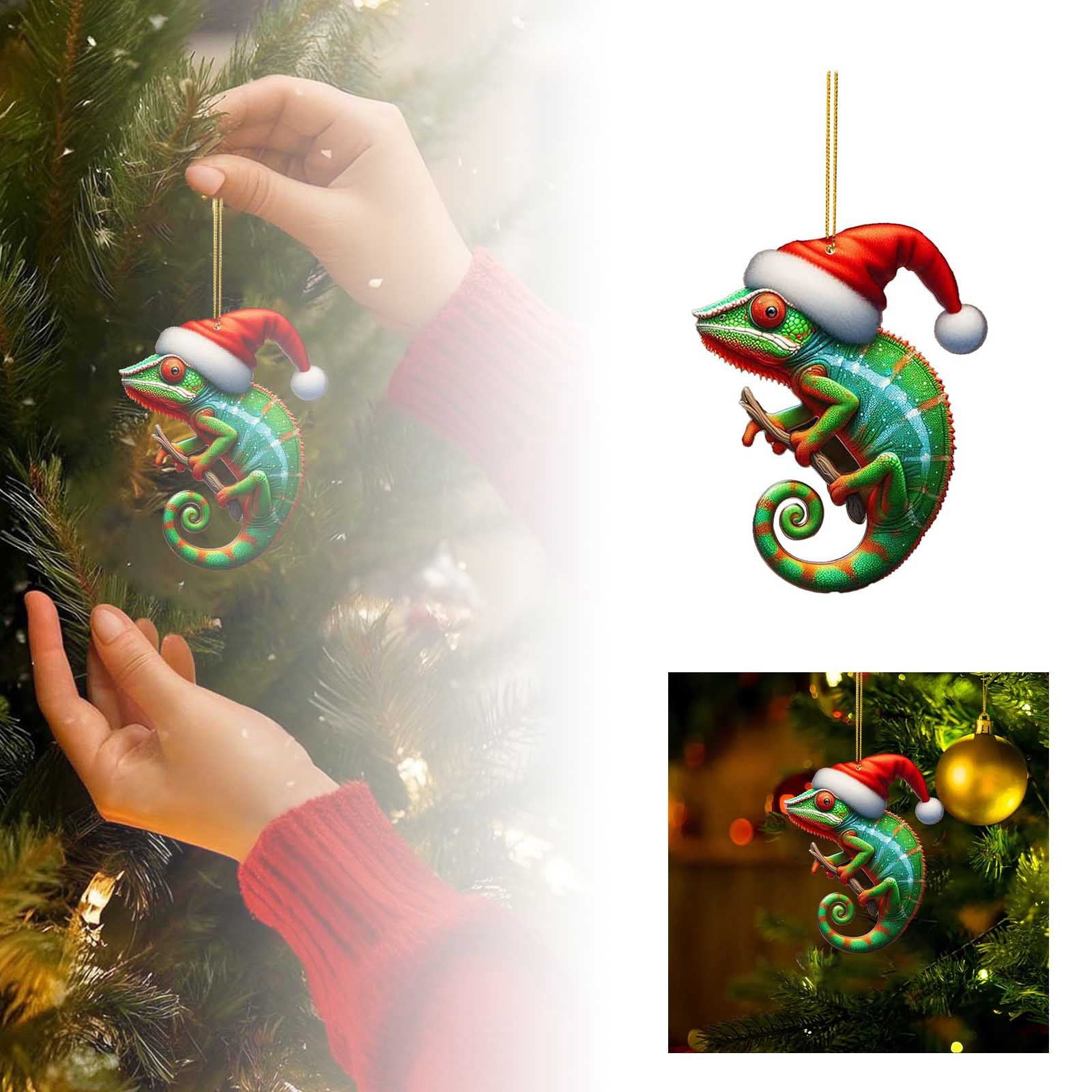 2D Christmas Tree Pendant: Holiday Animal Santa Ornaments for Home ...