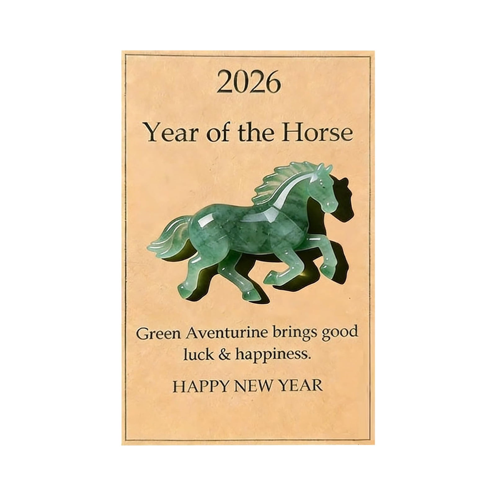 2D Clear Crystal Horse Figurine With Card, Year Of The Horse 2026 ...