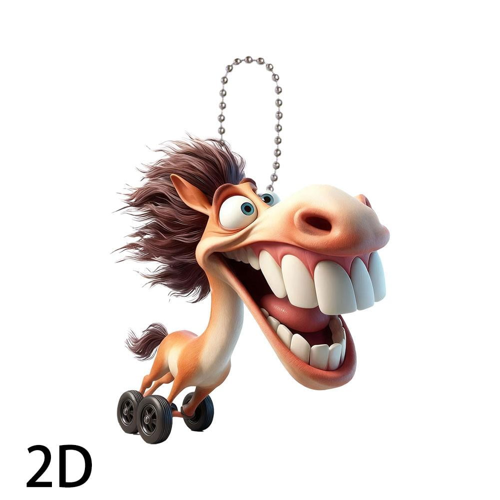 2D Cute Big Mouth Horse Plush Ornament for Car, Keychain and Bag ...