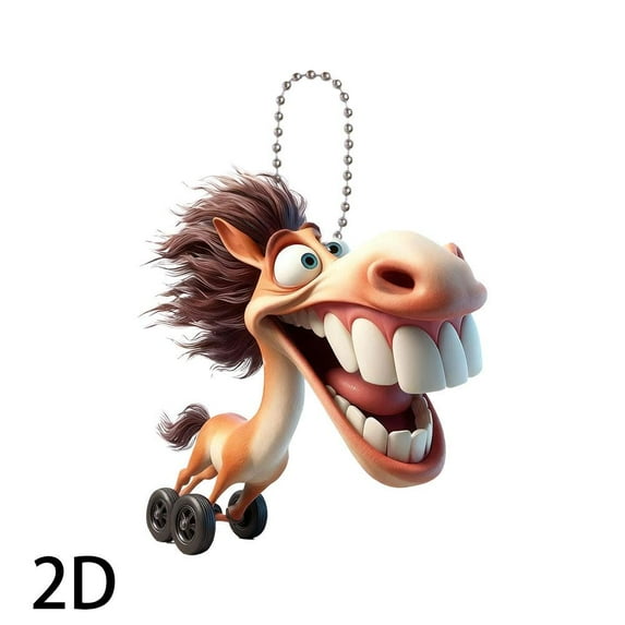 2D Cute Big Mouth Horse Plush Ornament for Car, Keychain and Bag ...
