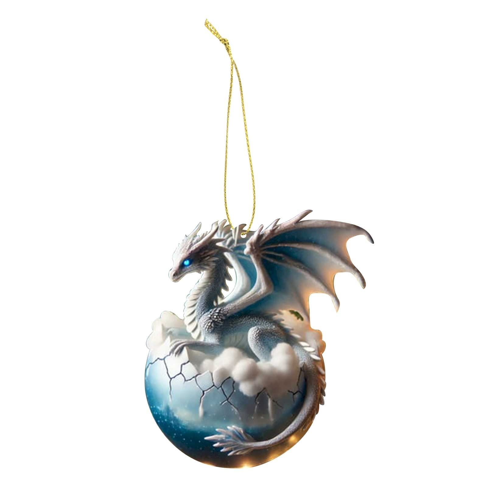 2D Dragon Ornament Hanging Fantasy Dragon Figurine for Christmas Tree ...