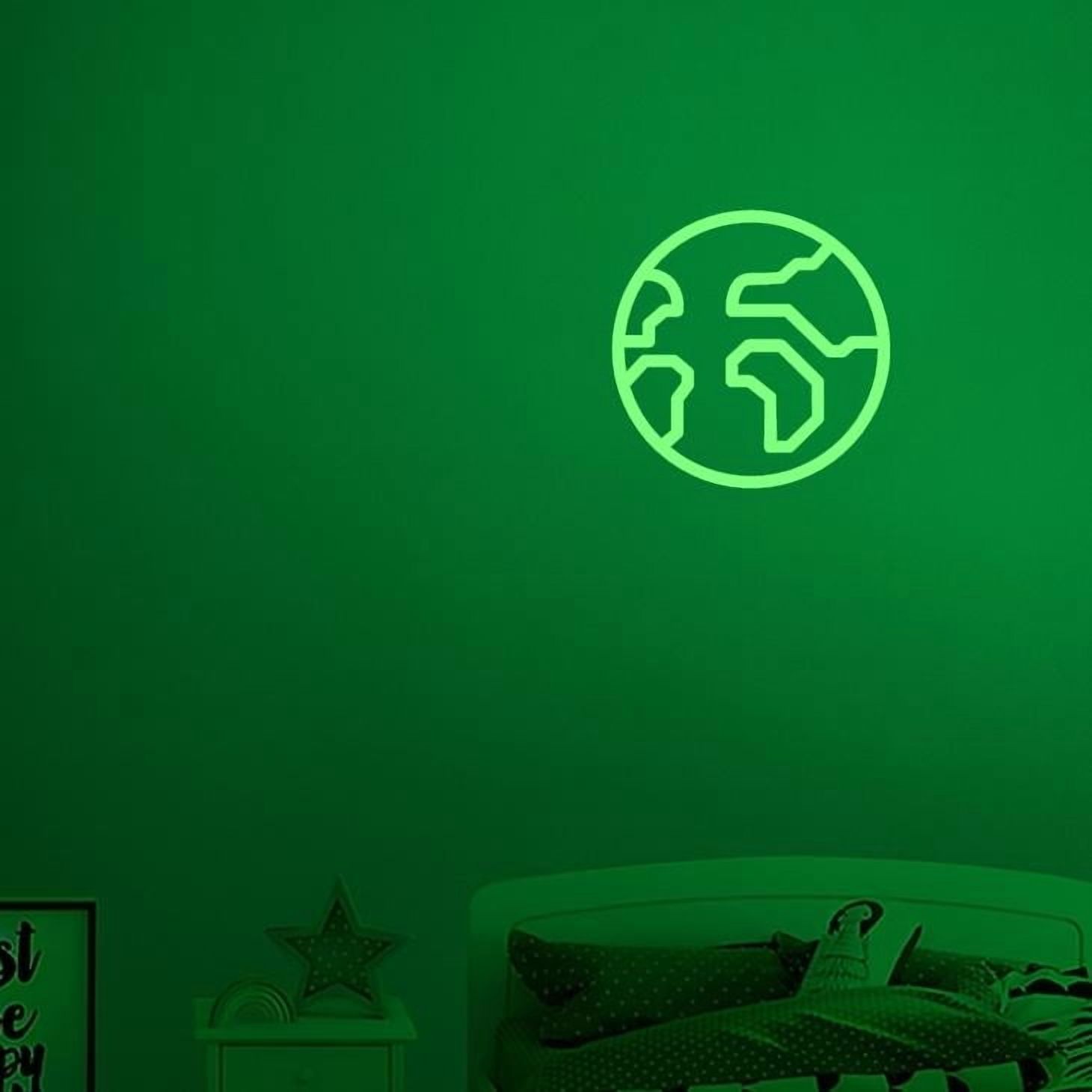 2D Earth Globe Vinyl Decal Sticker Luminescent Neon Glow Lime Green ...