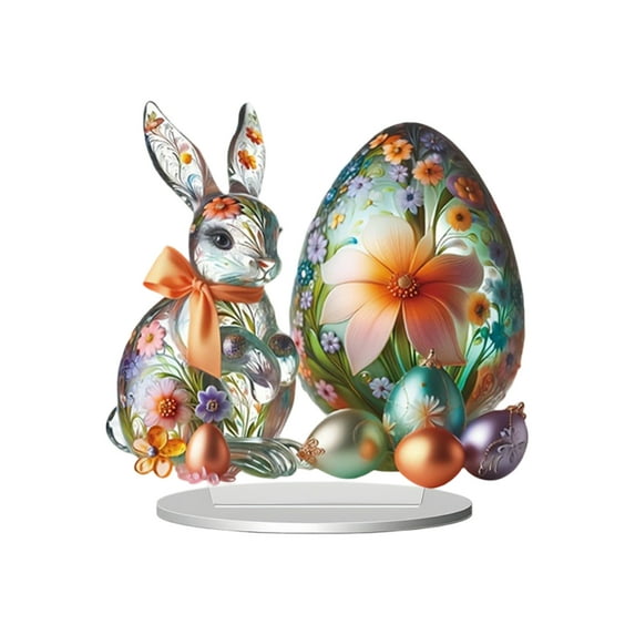 2D Easter Bunny Easter Egg Acrylic Ornament Home Decor - Walmart.com