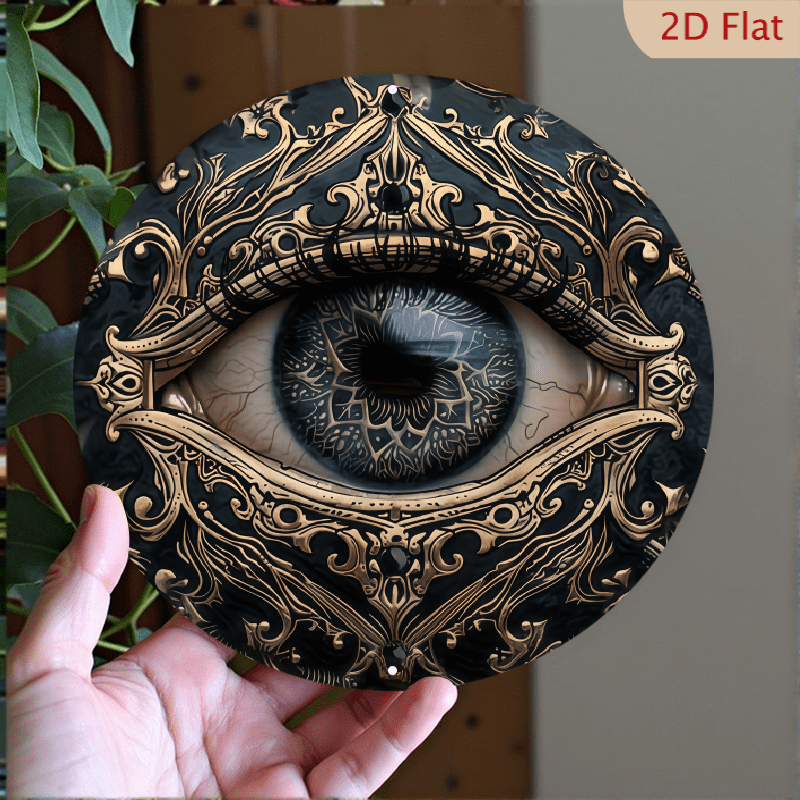 2D Evil Eye Pattern Aluminum Sign, Vintage Circle Metal Sign Artistic ...