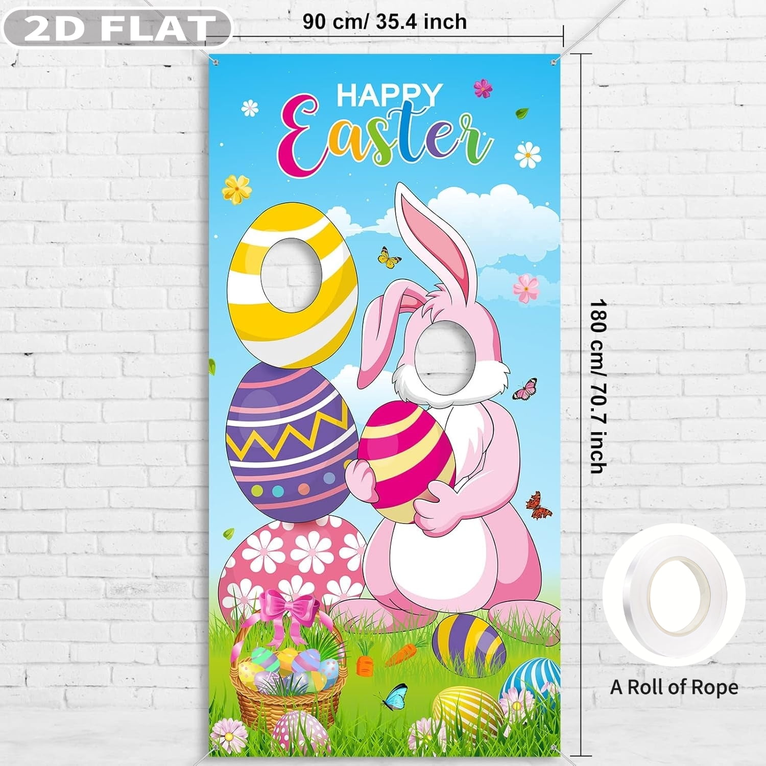 2D FLAT 1pc Party Photo Booth Props Easter Party Decorations Easter ...