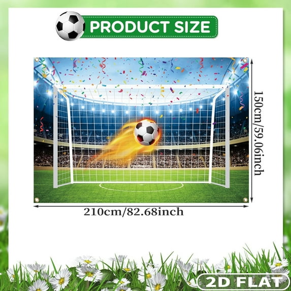 2D FLAT 1pc Soccer Backdrop Banner, Polyester for Male Soccer Theme ...