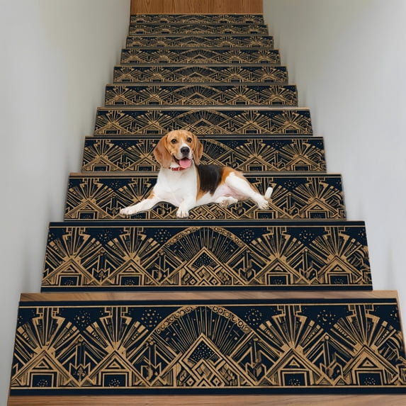 2D FLAT Retro Decorative Art Geometric Radial Pattern Stair Mats ...