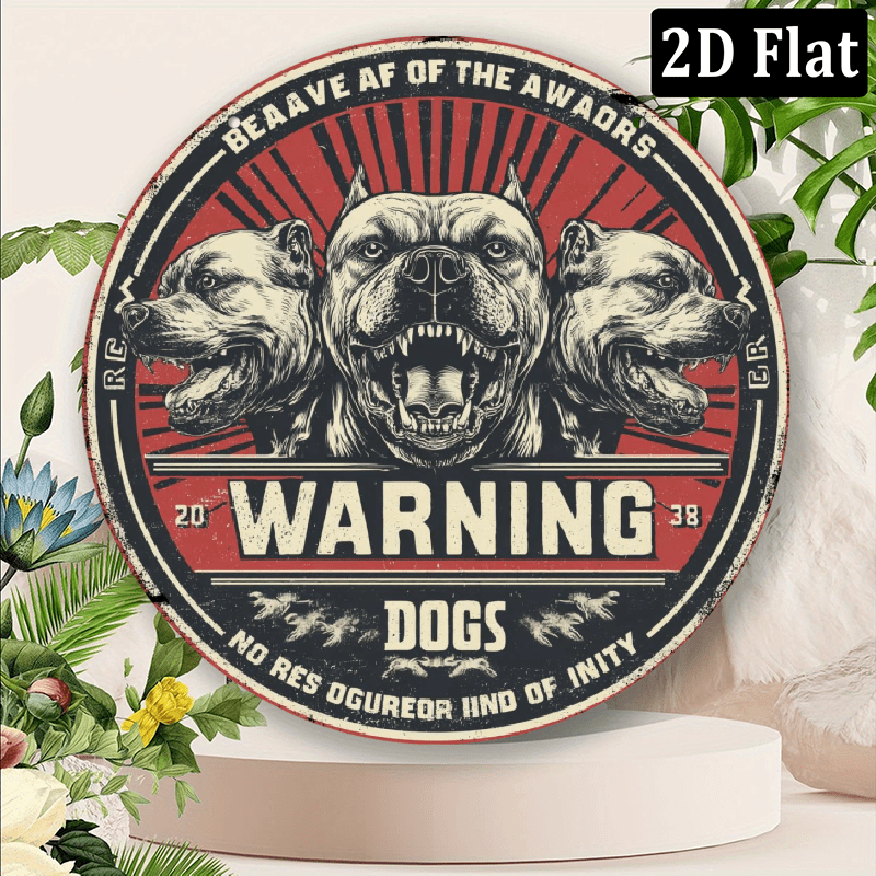 2D Flat, 1-Pack 8x8 Inch Reflective Beware of the Dogs Sign, High ...