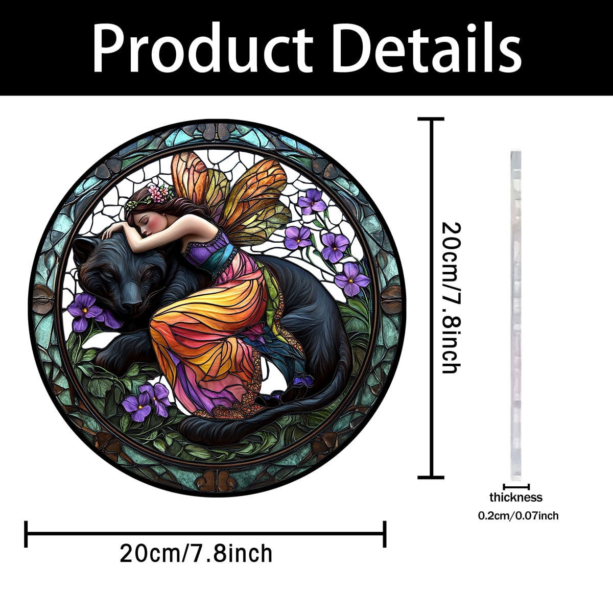 🌟2D Flat 1PcColorful Spirit Companion Round DecorationAcrylic sun ...