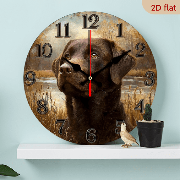 2D Flat, 1pc 10Inch Rustic Farmhouse Chocolate Labrador Retriever ...