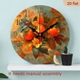 2D Flat 1pc 10Inch Vintage Autumn Fruit Wall Clock - Round Wooden Frame ...