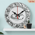 2D Flat 1pc 10Inch Wooden 1pc Diamond Ring Accent Wall Clock - Elegant ...