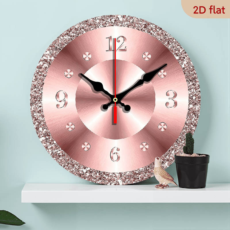 2D Flat 1pc 10Inch Wooden 1pc Rose Golden Radiating Pattern Diamond-Cut ...