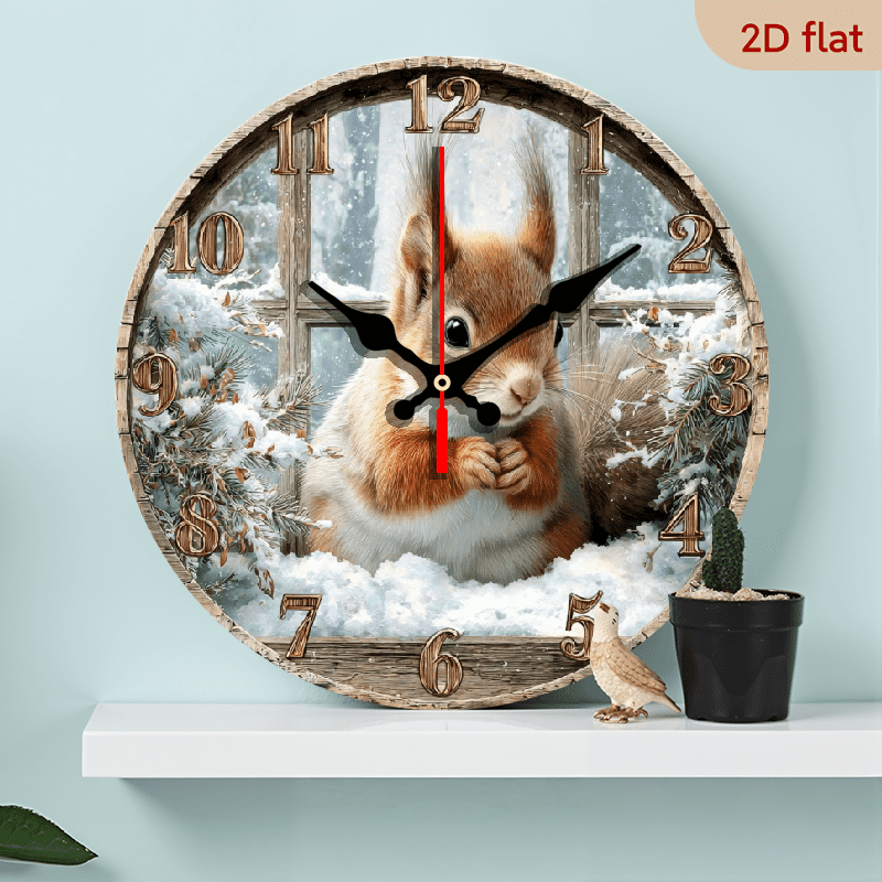 2D Flat 1pc 10Inch Wooden 1pc Silent Non-Ticking Wall Clock - Modern ...