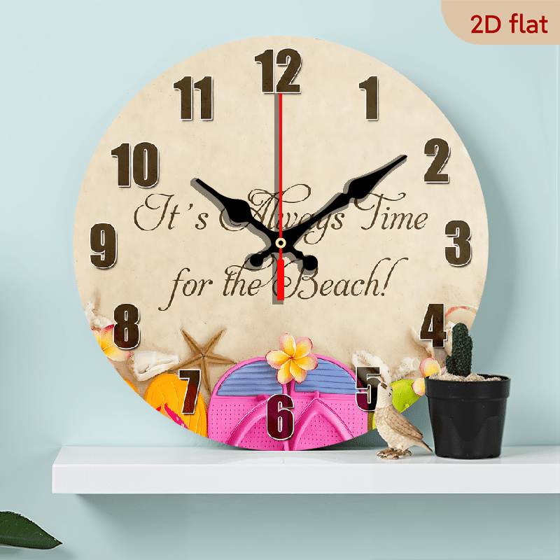 2D Flat 1pc 10Inch Wooden Beach Sandals ITS Always TIME for The Beach ...