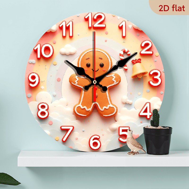 2D Flat 1pc 10Inch Wooden Gingerbread for Man Fairy Tale Round Wall ...