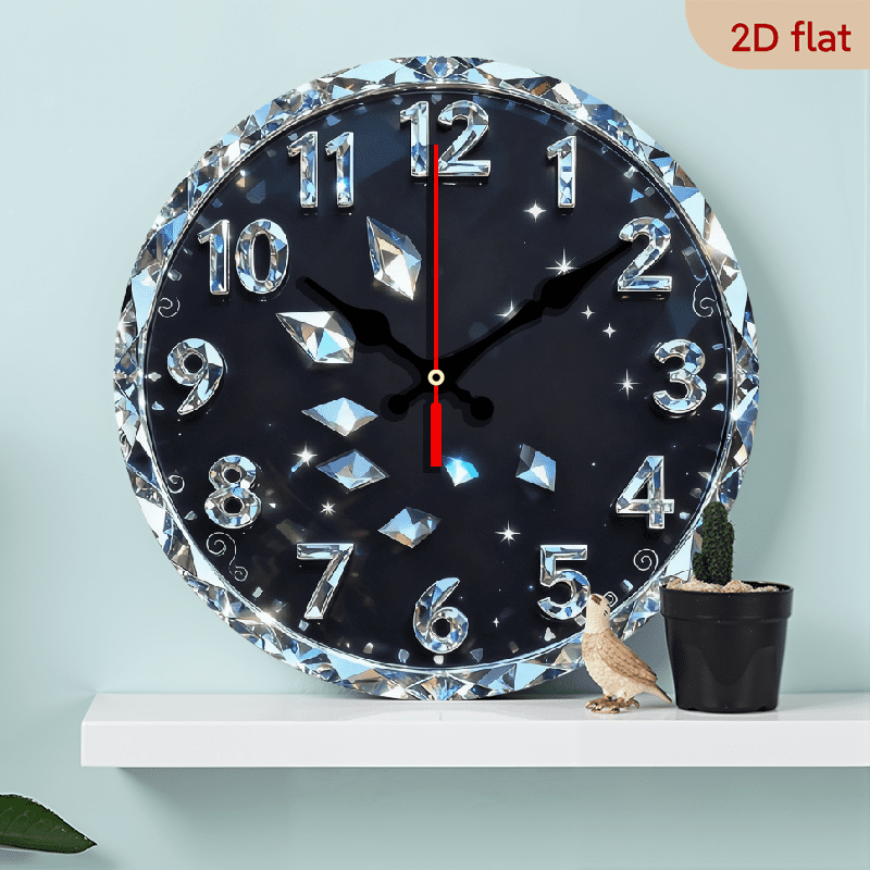 2D Flat 1pc 10Inch Wooden Glittering Crystal Diamond Design Encrusted ...