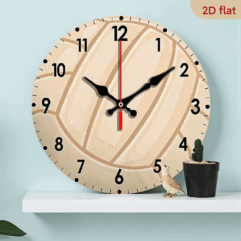 2D Flat 1pc 10Inch Wooden JFHT Silent Non-Ticking Wooden Wall Clock ...