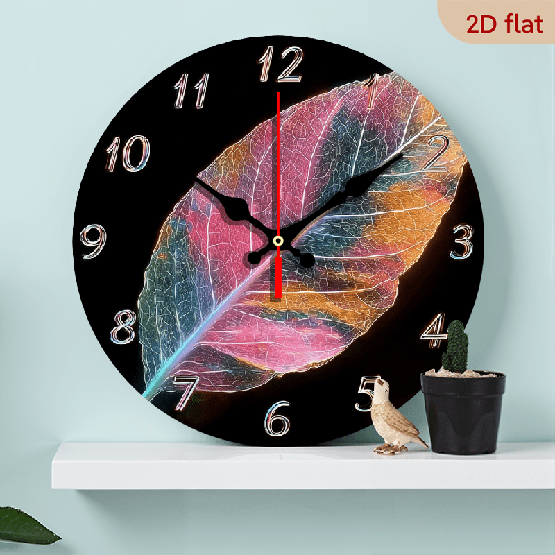 2D Flat 1pc 10Inch Wooden Large Round Wooden Wall Clock - Silent Non ...