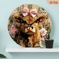2D Flat 1pc 10Inch Wooden Round Clock Featuring a Highland Cow Theme ...