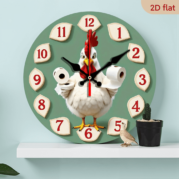2D Flat 1pc 10Inch Wooden Silent Wall Clock Cute Hedgehog Garden Wall ...