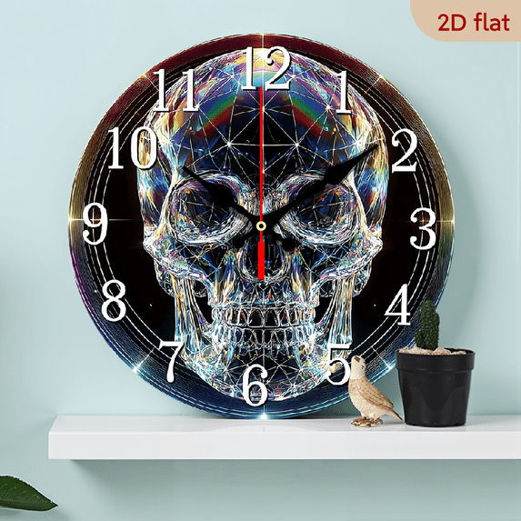 2D Flat 1pc 10Inch Wooden Silent wall clock- 2D flat printed circular ...