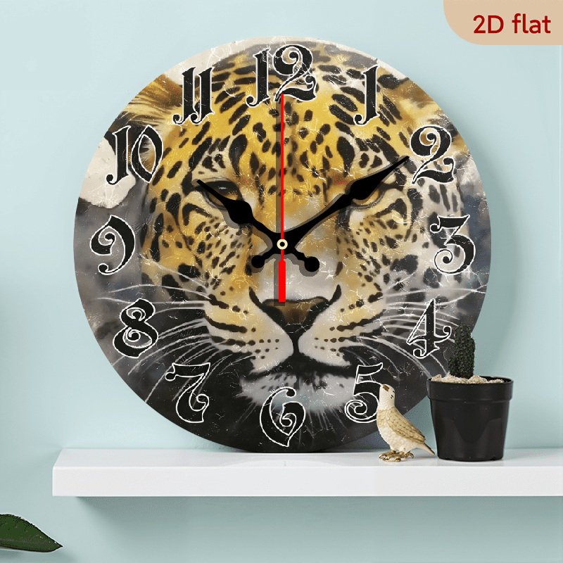 2D Flat 1pc 10Inch Wooden Wall Clock - Silent Non-Ticking, Battery ...