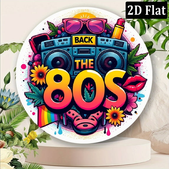 2D Flat, 1pc 8x 8inch Aluminum 2D Flat Plate 1pc Back to the 80s Round ...